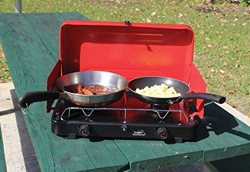 Texsport Rainier Compact 2 Burner Propane Outdoor Camping Stove 11" L x 12" H x 18" W