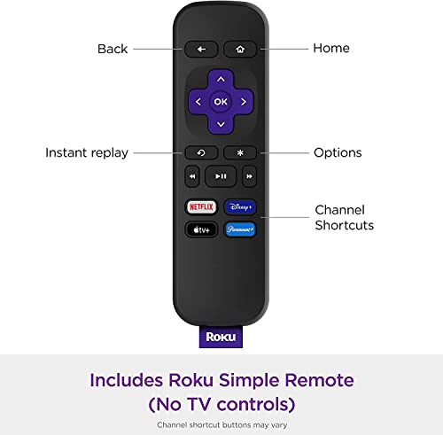 Roku Express (New) | HD Roku Streaming Device with Simple Remote (no TV Controls), Free & Live TV, Includes Cleaning Cloth and Carrying Pouch