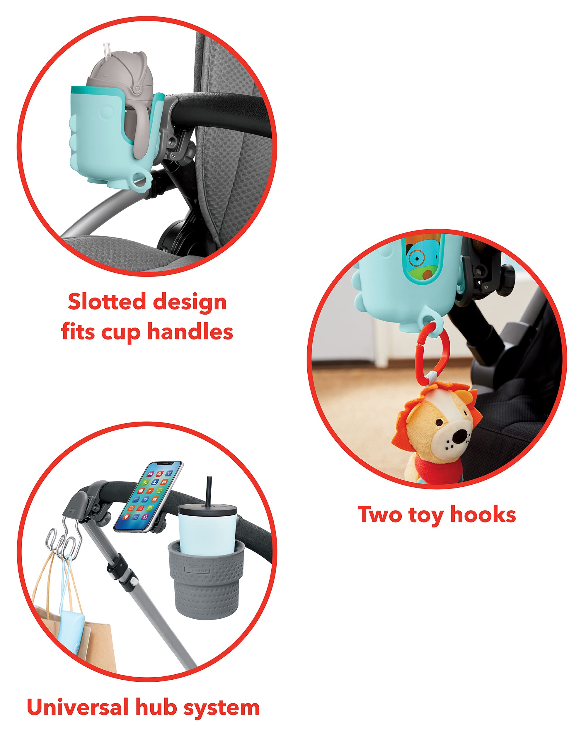 Skip Hop Universal Stroller Single Hub Add-On Connection, Stroll & Connect, Grey