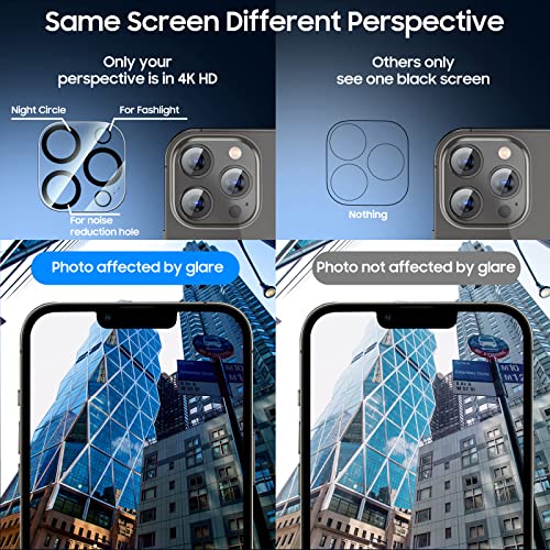 UniqueMe Compatible with iPhone 13 Pro Max Privacy Screen Protector, Tempered Glass and Camera lens Protector, Anti Spy [Easy Installation Frame] Bubble Free Case Friendly 2+2 Pack