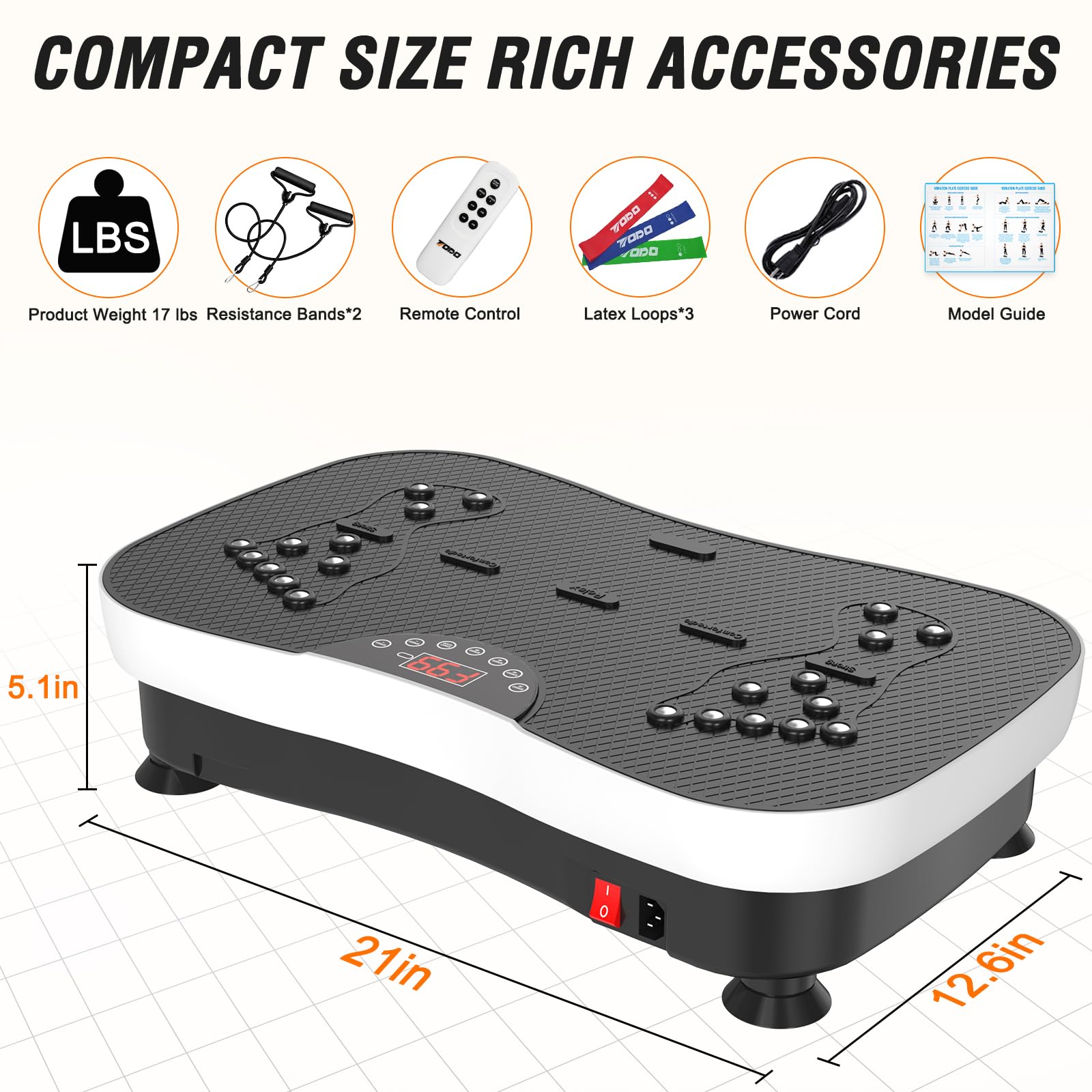 TODO Vibration Plate Exercise Machine Whole Body Vibration Platform with Remote Control for Pain Relief, Lymphatic Drainage, Weight Loss