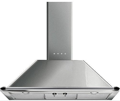 Smeg KT90XU 36" Wall Mount Chimney Range Hood with 600 CFM and 4 Fan Speeds, Stainless Steel