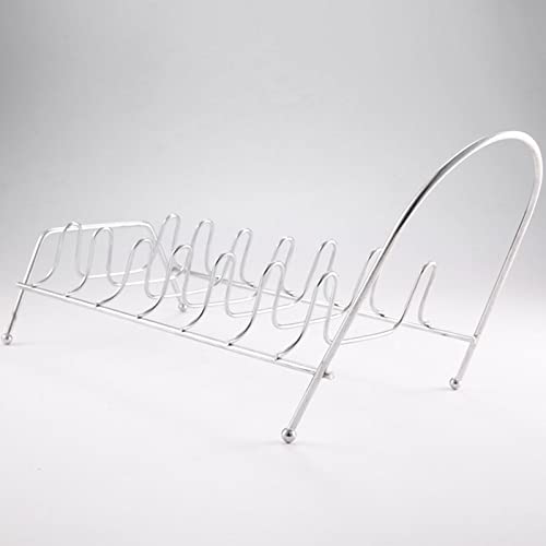 TBMAKE Dish Racks Pan Stainless Steel Pot Lid Plates Kitchen Slots Sink Countertop Holder Dish Rack Bowl Storage Shelf Drying Stand Draining