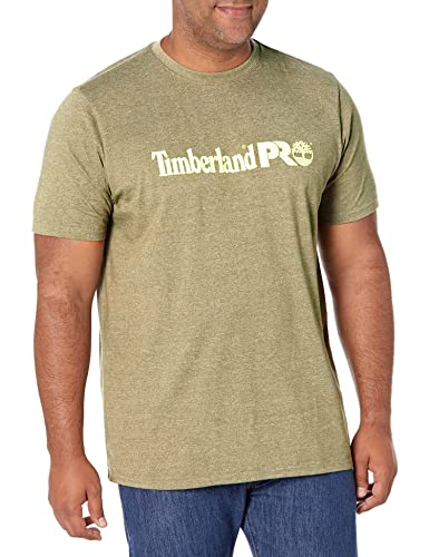 Timberland PRO Men's Base Plate Short Sleeve T-Shirt with Chest Logo, Burnt Olive Heather, L