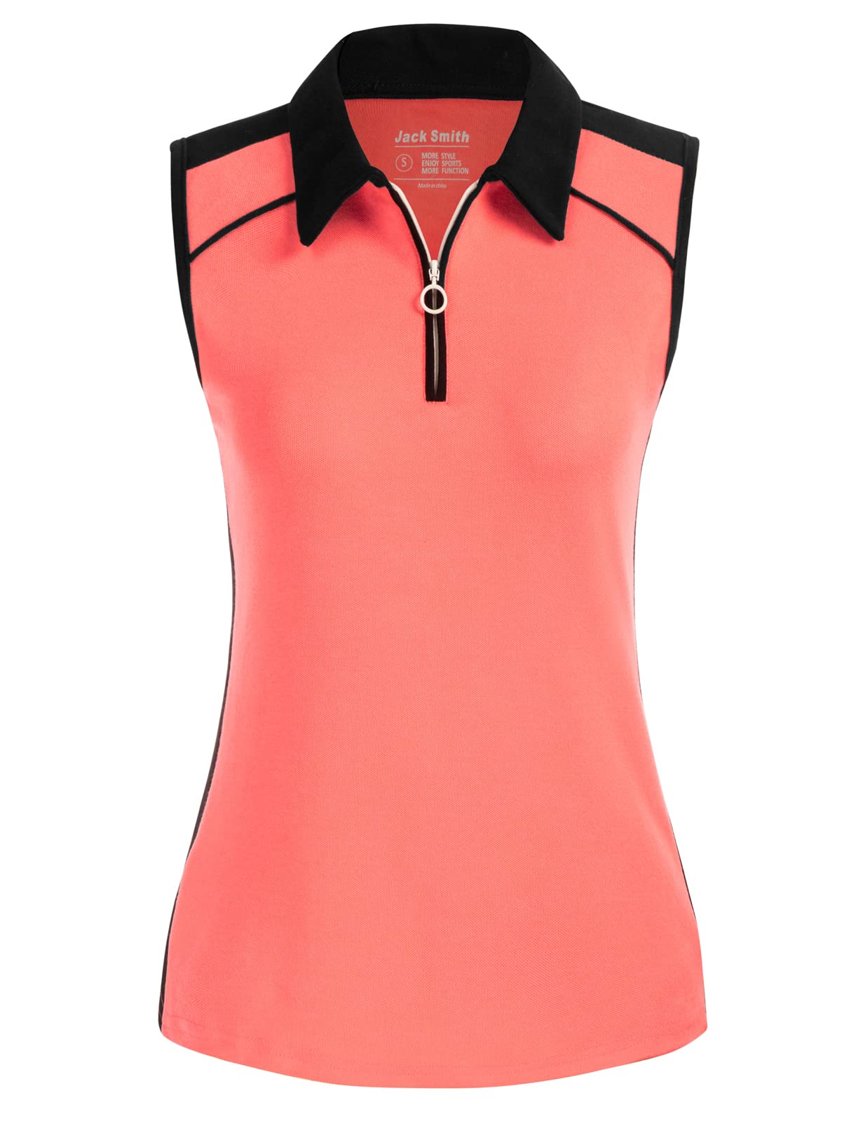 Women's Golf Polo Shirts Short Sleeve Moisture Wicking Golf Apparel Lady Golf TopsHorse Riding Top(Coral,L)