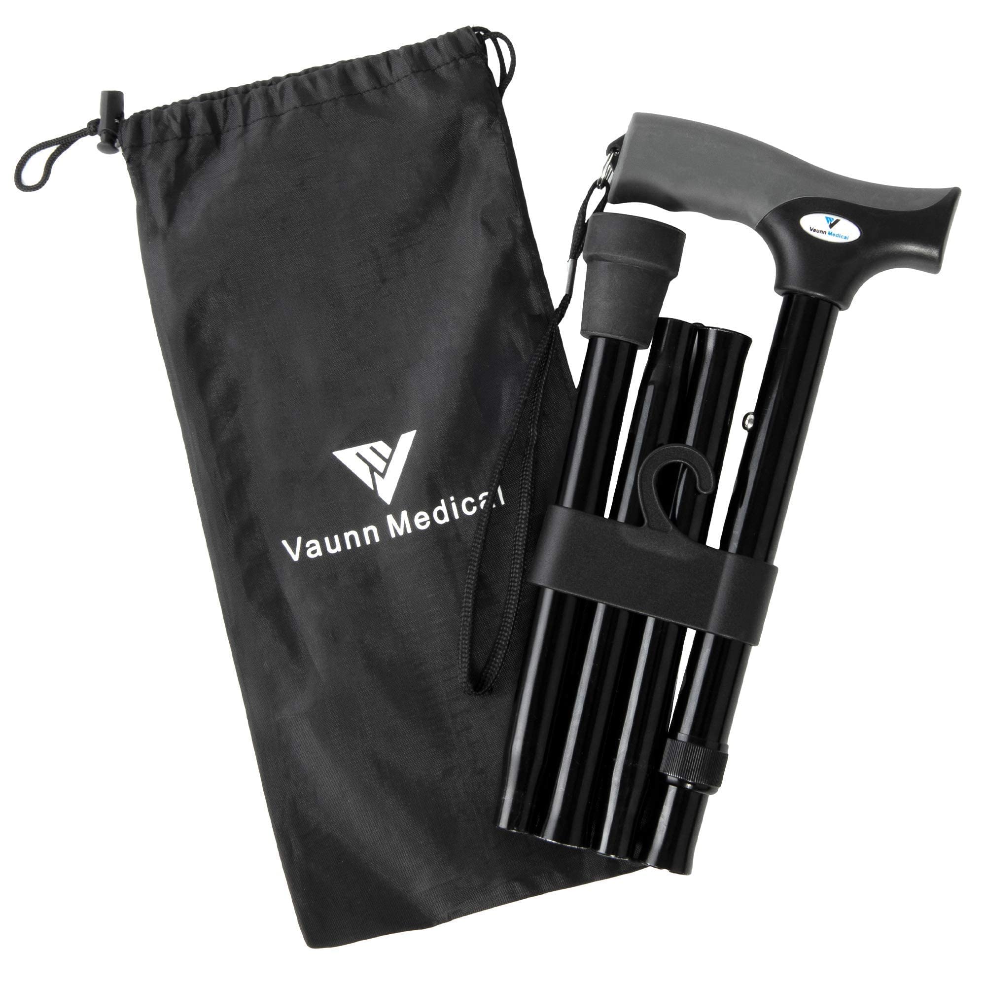 Vaunn Medical Mobility Assistance Bundle - Electronic Pedal Exerciser and Folding Walking Cane