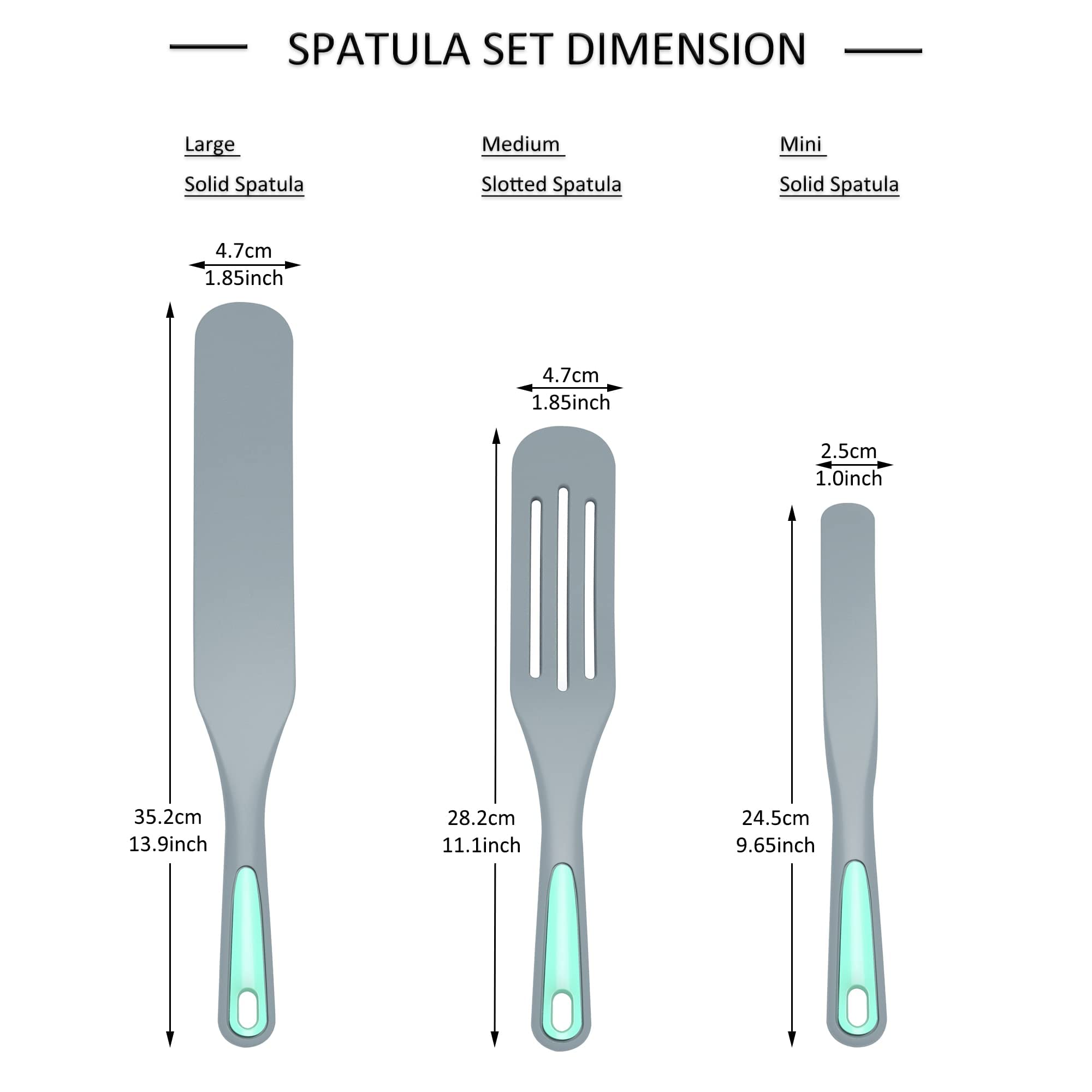 To encounter Silicone Spurtles Set, 5 Piece Nonstick Spurtle Kitchen Utensils, Silicone Spatula, Heat Resistant Spurtle for Salad Stir, Cake Make and Pan-Fried Steak