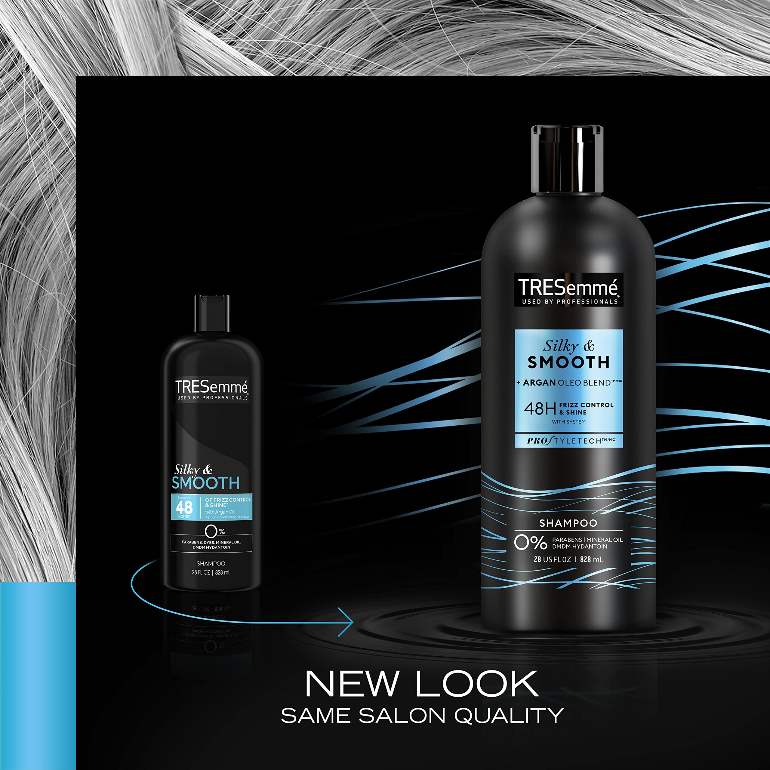 TRESemmé Shampoo Smooth and Silky 3 Count Tames and Moisturizes Dry Hair With Moroccan Argan Oil For Professional Quality Salon-Healthy Look And Shine 28 oz