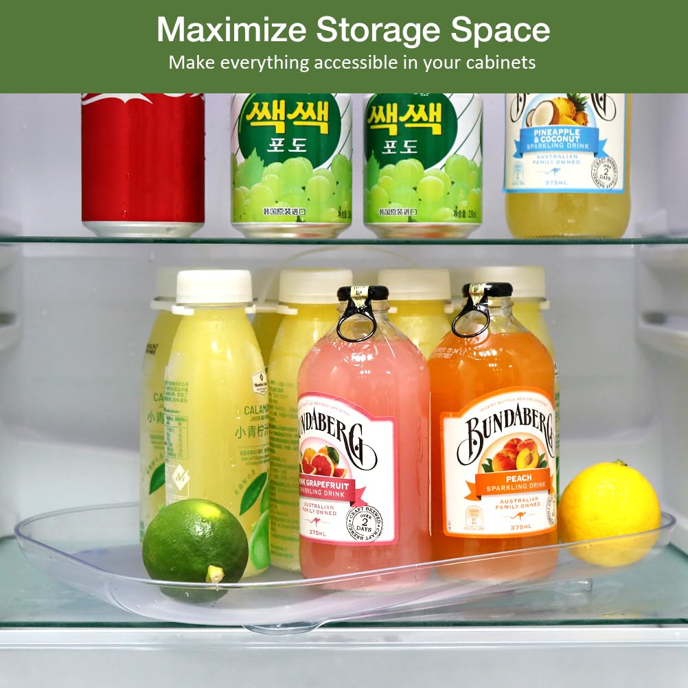 Square Lazy Susan Turntable Organizer for Refrigerator - 360° Rotate Rectangle Fridge Organizer and Storage, Lazy Susan for Kitchen, Dining Table(L-15.74''x 11.81'')