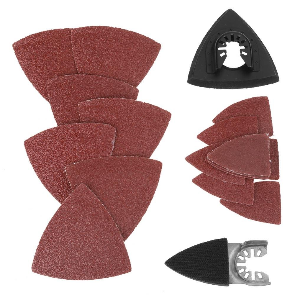 Triangle Sanding Pads Oscillating Tool Sanding Pad Oscillating Tool Accessories Double Action Sanding Kit 82Pcs DIY Woodworking Sand Paper Mini Delta Oscillating Multi Tool Polishing Sander Sand Paper