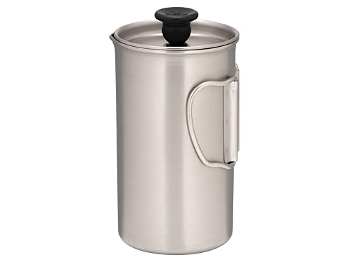 Snow Peak Titanium French Press - Ultralight Coffee Maker for Camping, Backpacking & Hiking - Camping Cookware Essential for Coffee Anywhere