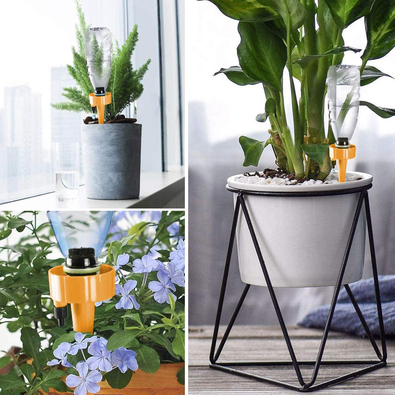 T&Kira Self Watering Spikes, Upgrade Adjustable Plant Waterer Watering Devices for Indoor or Garden, Automatic Vacation Plant Watering Bulbs Globes with Slow Release Control Valve Switch (12pcs)