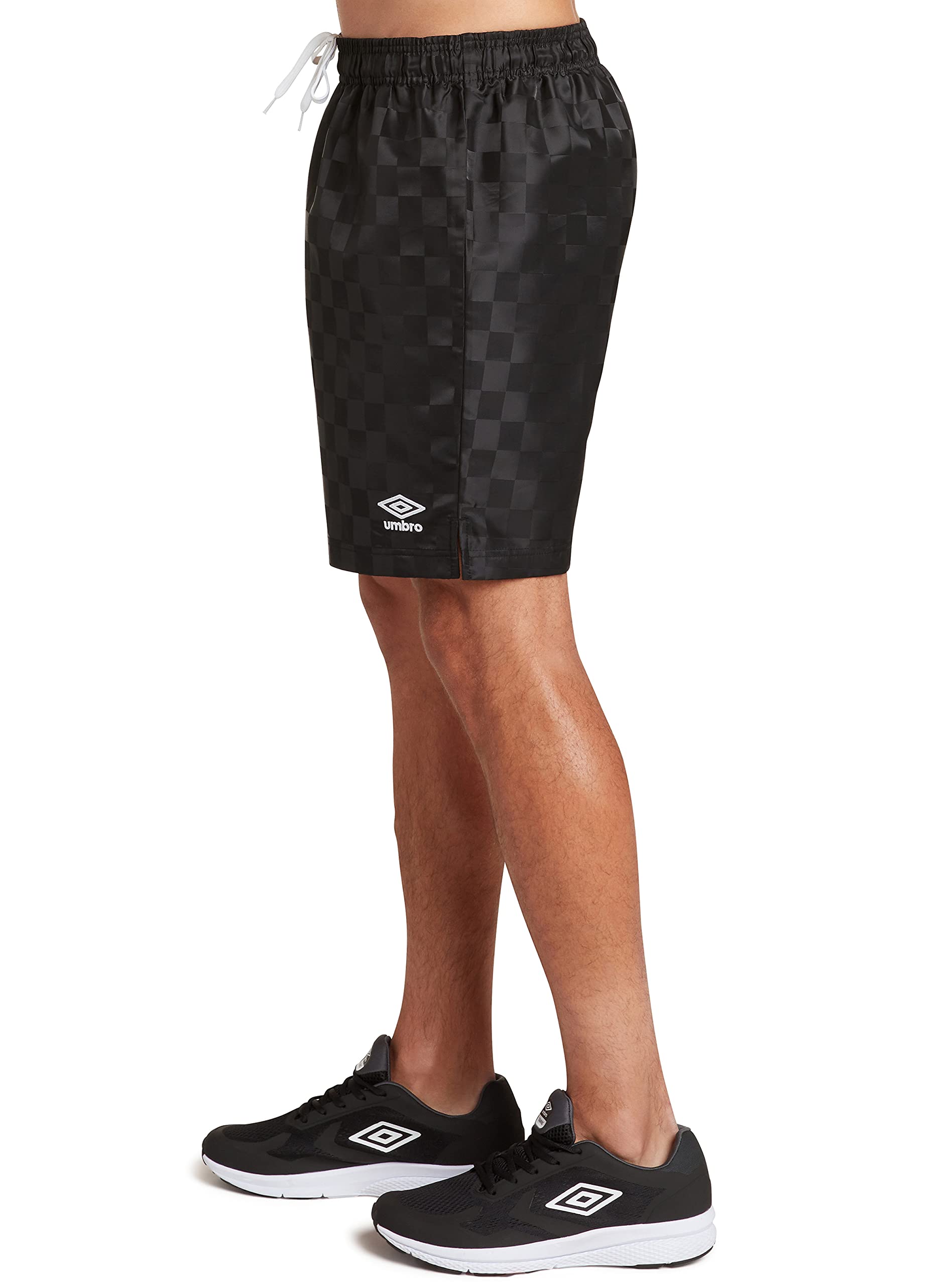 Umbro Mens Checkered Short, Black Beauty/White, X-Large US