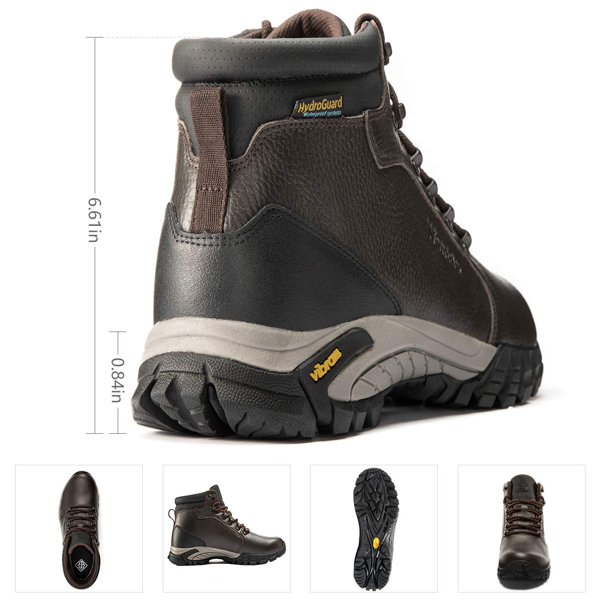Wantdo Men’s Ankle High Waterproof Hiking Boots Outdoor Hiking Camping Trekking Boots Brown 9.5 M US