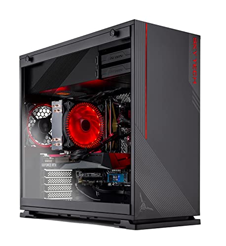 Skytech Gaming Azure Gaming PC Desktop – AMD Ryzen 5 5600X 3.7 GHz, RTX 3060 Ti, 1TB NVME SSD, 16G DDR4 3200, 650W Gold PSU, AC Wi-Fi, Windows 10 Home 64-bit