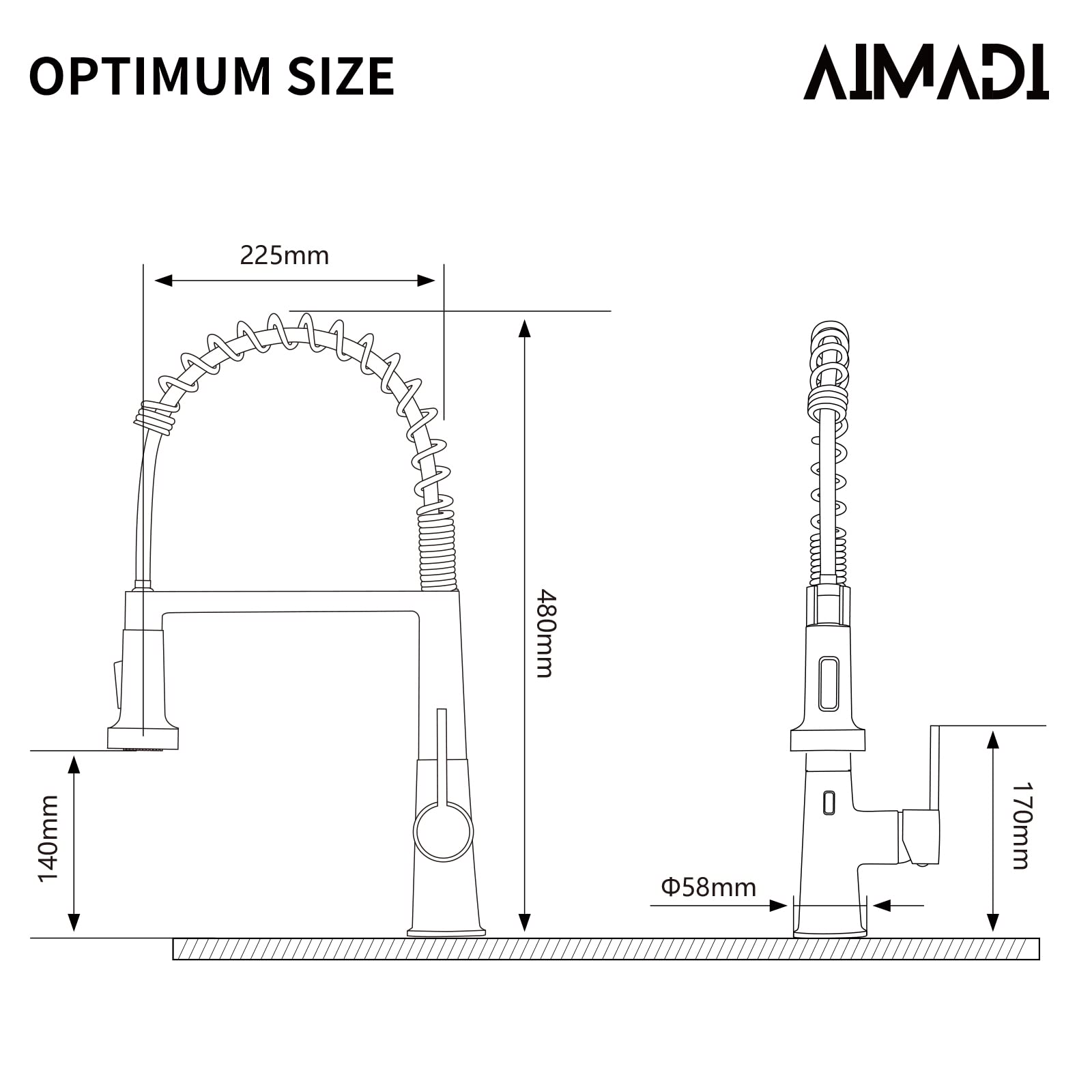 Touchless Kitchen Faucet with Pull Down Sprayer,AIMADI High Arc Spring Stainless Steel Single Handle Sensor Smart Kitchen Sink Faucet for Bar Farmhouse,Brushed Nickel