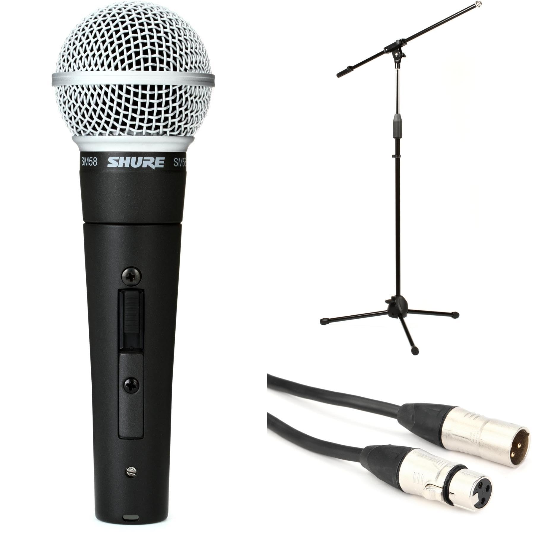 Shure SM58S Handheld Microphone with Stand and Cable