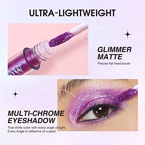 SUMEITANG 10 Colors liquid glitter eyeshadow Colorful Metallic Eye Shadow Set Diamond Shimmer Sparkle Eye Looks Shiny Glitter Eyeshadow Quick-Drying & Longwearing for Women Eye Makeup Kit