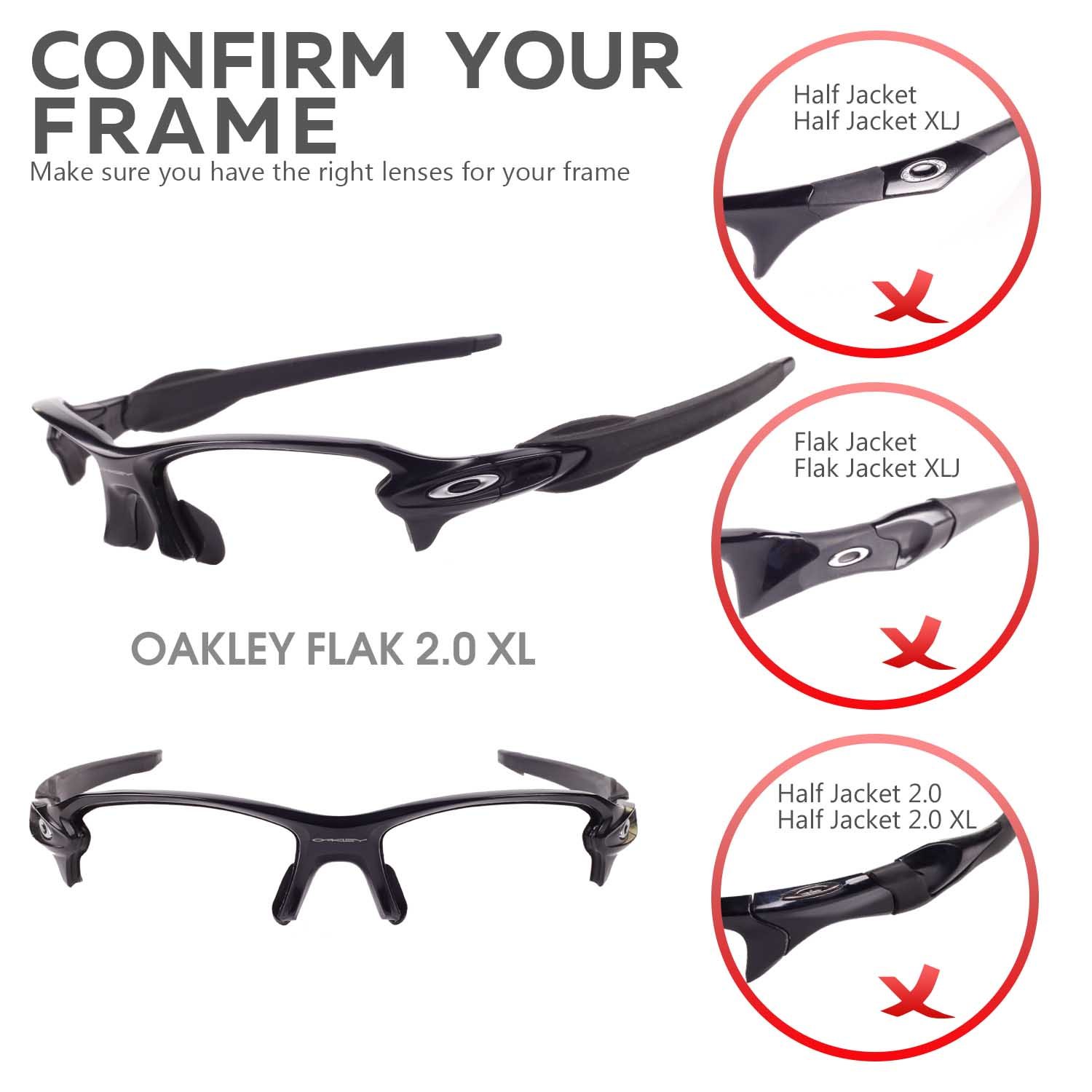 Walleva Replacement Lenses for Oakley Flak 2.0 XL Sunglasses - Multiple Options Available (Titanium Mirror Coated - Mr. Shield Polarized)