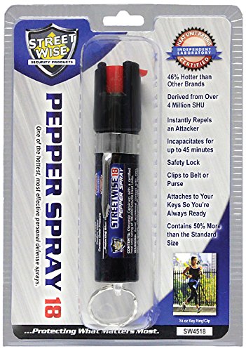 Streetwise Security Products Lab Certified Streetwise 18 Pepper Spray, 3/4-Ounce, Key Ring and Clip