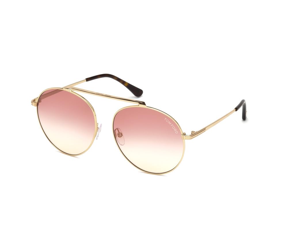 Tom Ford FT0571 28Z Shiny Rose Gold Simone Round Sunglasses Lens Category 2 Siz