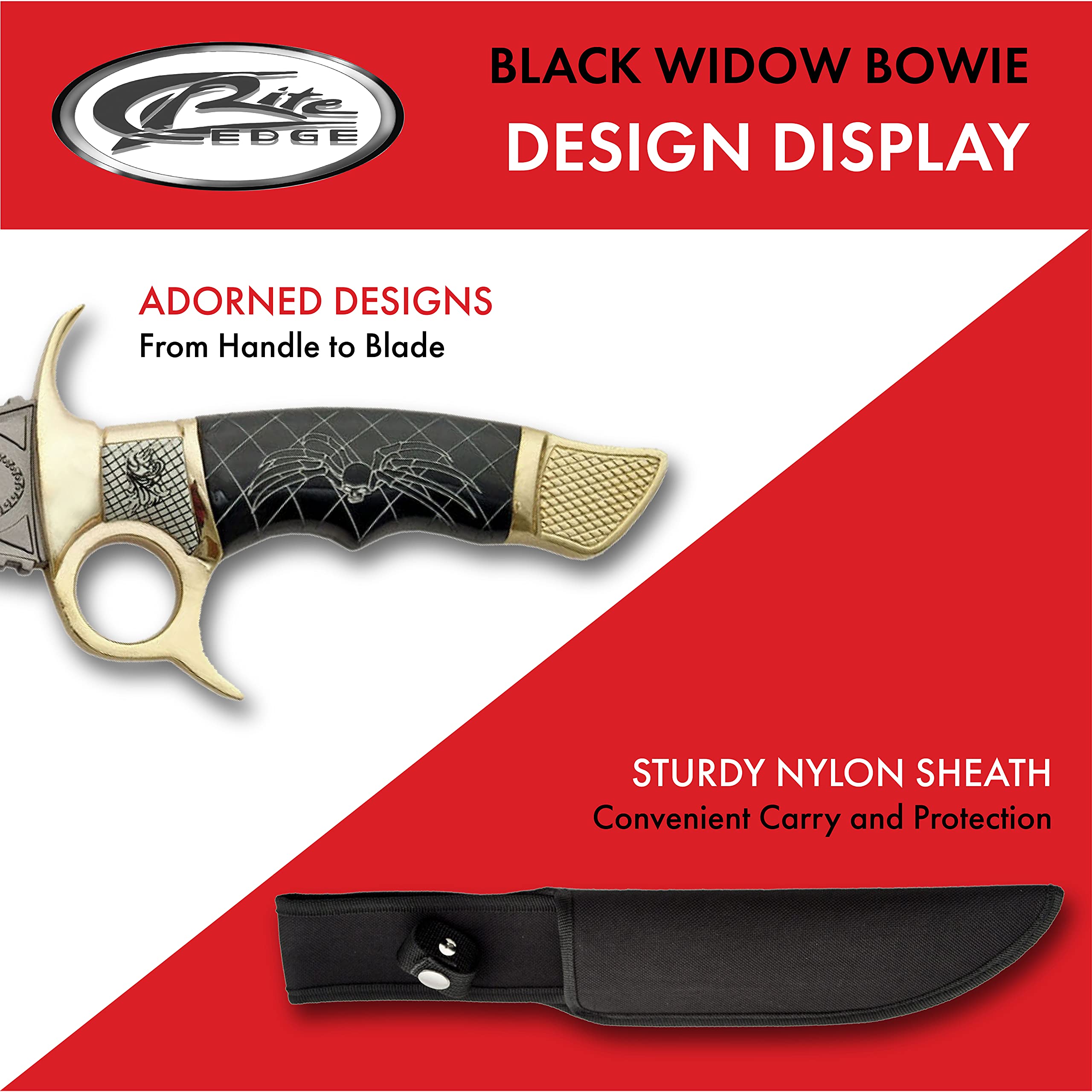 Szco Supplies14β Black Widow Bowie Knife