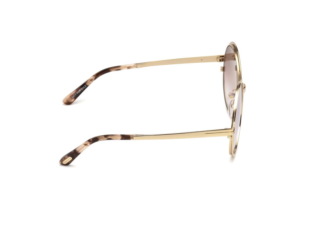 Tom Ford FT0572 28Z Shiny Rose Gold Ava Round Sunglasses Lens Category 2 Size 5