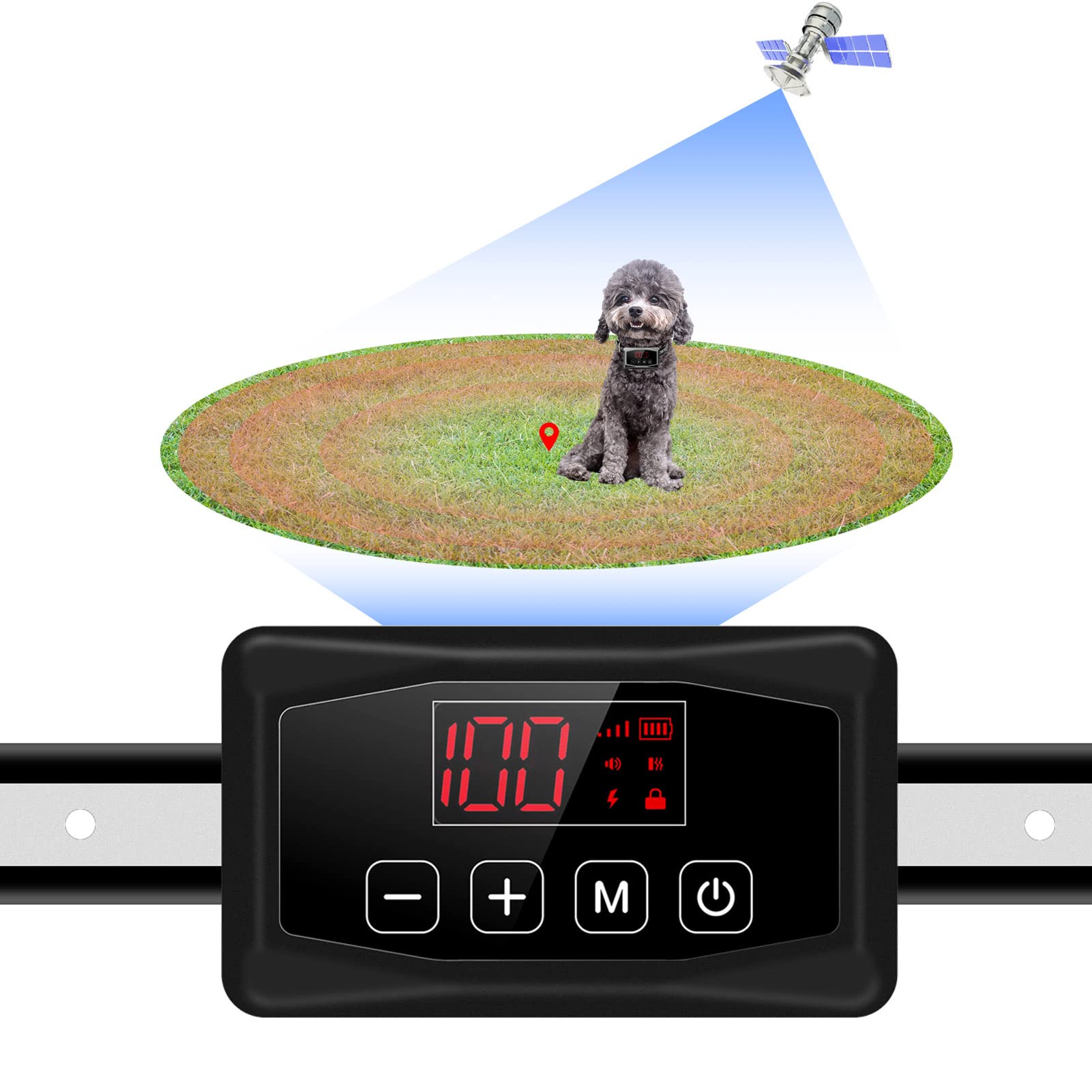 Smoostart GPS Wireless Dog Fence, Dog Boundary Collar System Electric Dog Fence with GPS, Range 100-3280 ft Pet Containment System Multi-Function in 1 Suitable for All Dogs