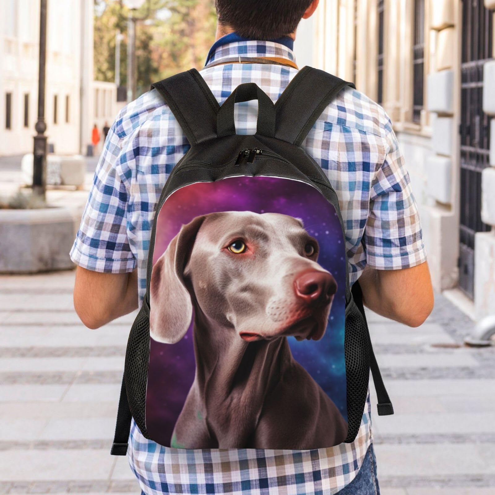 Xerial Rainbow Galactic Weimaraner Backpack Waterproof Anti Theft Durable Light Laptop Bag Backpacks For Women Men Travel Gym Backpack