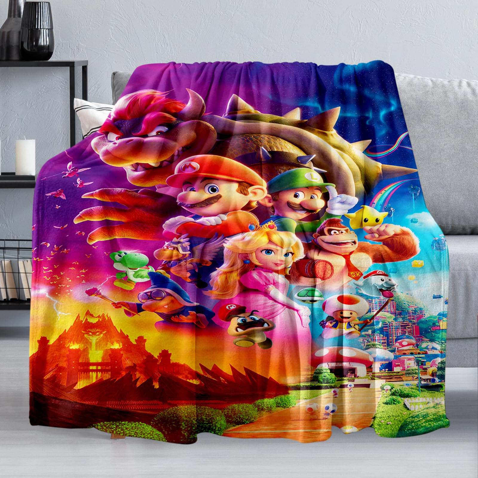 Ultra-Soft Warm Fuzzy Fleece Blanket for Kids & Adults, Smooth Cozy Flannel Throw Blanket for Bed Couch Gift 60"x50"