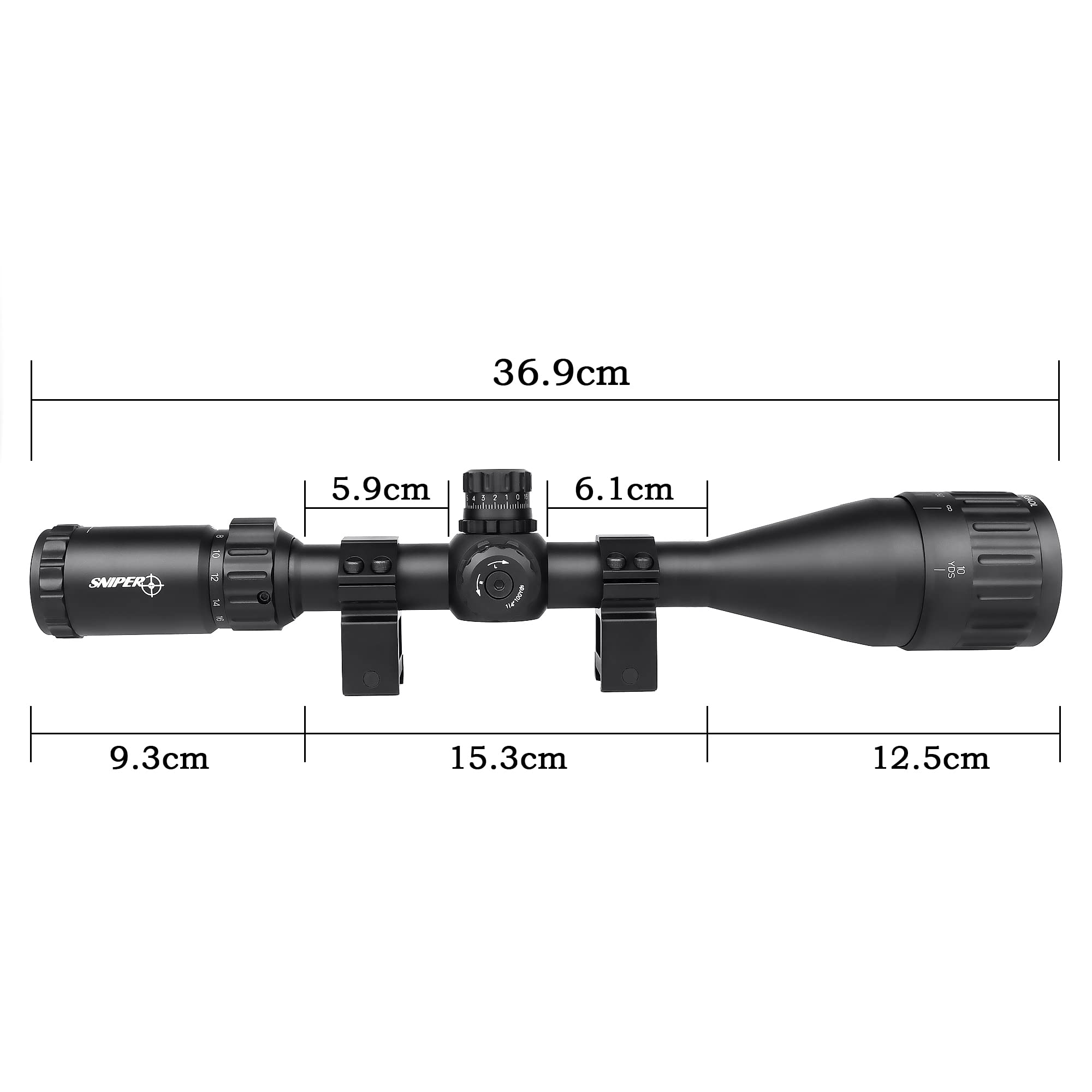 Sniper MT6.5-20x44AOL Rifle Scope w/Lock Zero, Adjustable Objective. Red/Green Illumination Mil-dot Reticle. Comes with Extended Sunshade and Heavy Duty Ring Mount and Lens Cover