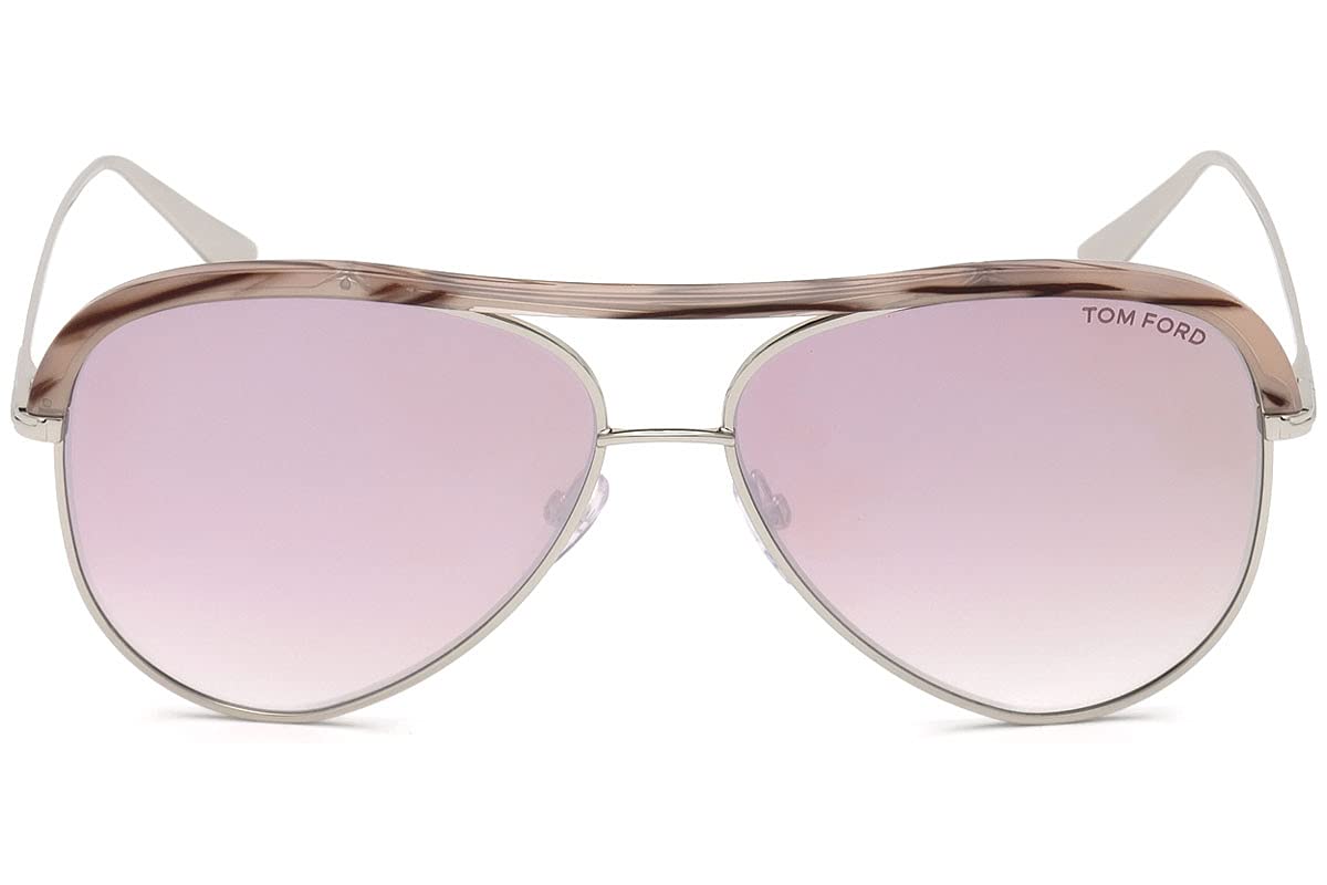 Tom Ford Womens Sabine Non-Polarized Signature Aviator Sunglasses Beige O/S