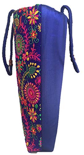 Woman's handmade Tote Shoulder bag, Handbag, Purse (Large, Navy Blue)