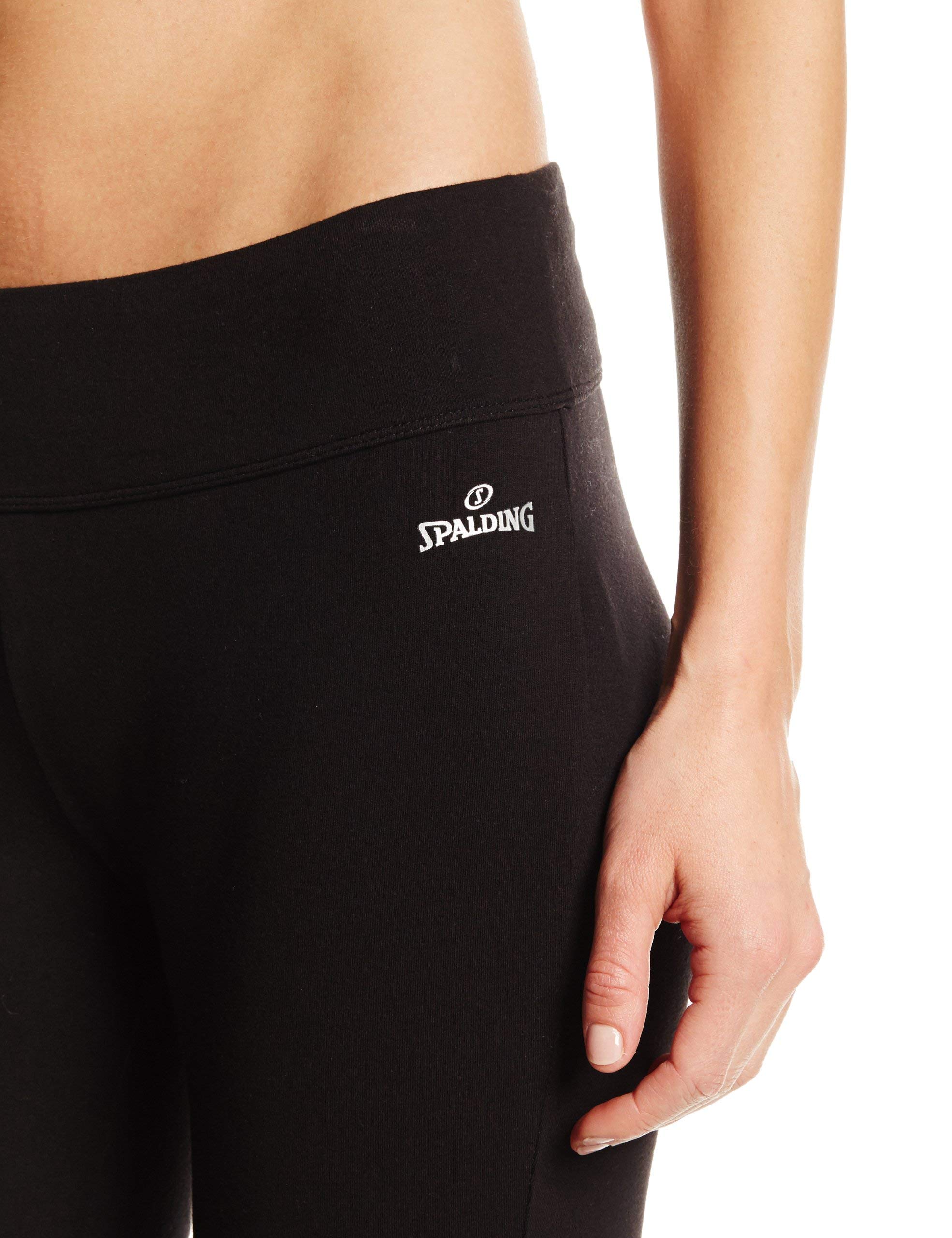 Spalding Women's Essential Capri Legging | Comfortable 4-Way Stretch Athletic Pants | Mid-Waist Black | Medium