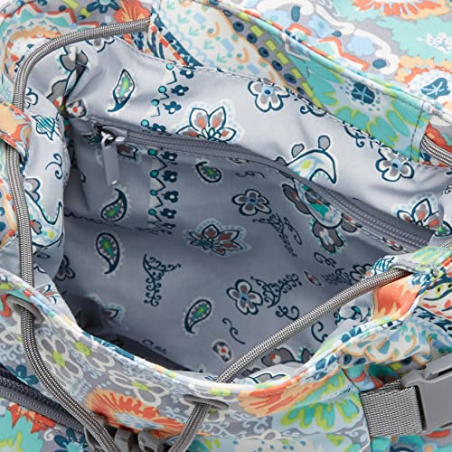 Vera Bradley Women's Cotton Utility Mini Backpack Purse, Citrus Paisley - Recycled Cotton, One Size