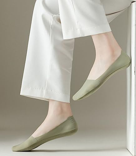 Women No Show Socks Ultra Low Cut Liner Socks Ice Feeling socks Nonslip Liner Invisible Flat Boat Thin Socks 6/8 pairs (6 pairs nude)