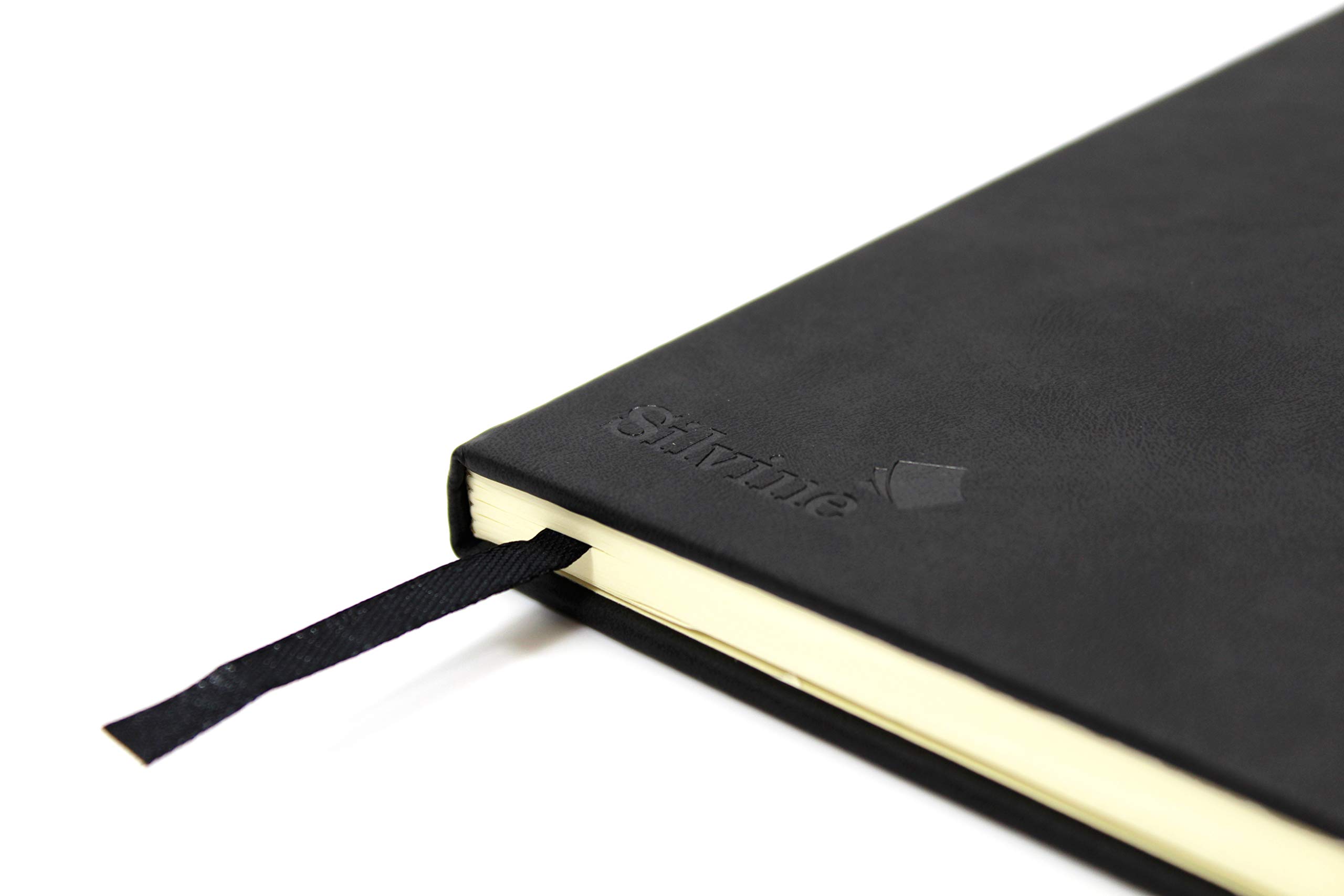 Silvine A5 Executive Soft Feel Notebook Black. 160 Pages (80 Sheets) Ruled with 5mm Squares. Ref 197X (148 x 212mm)
