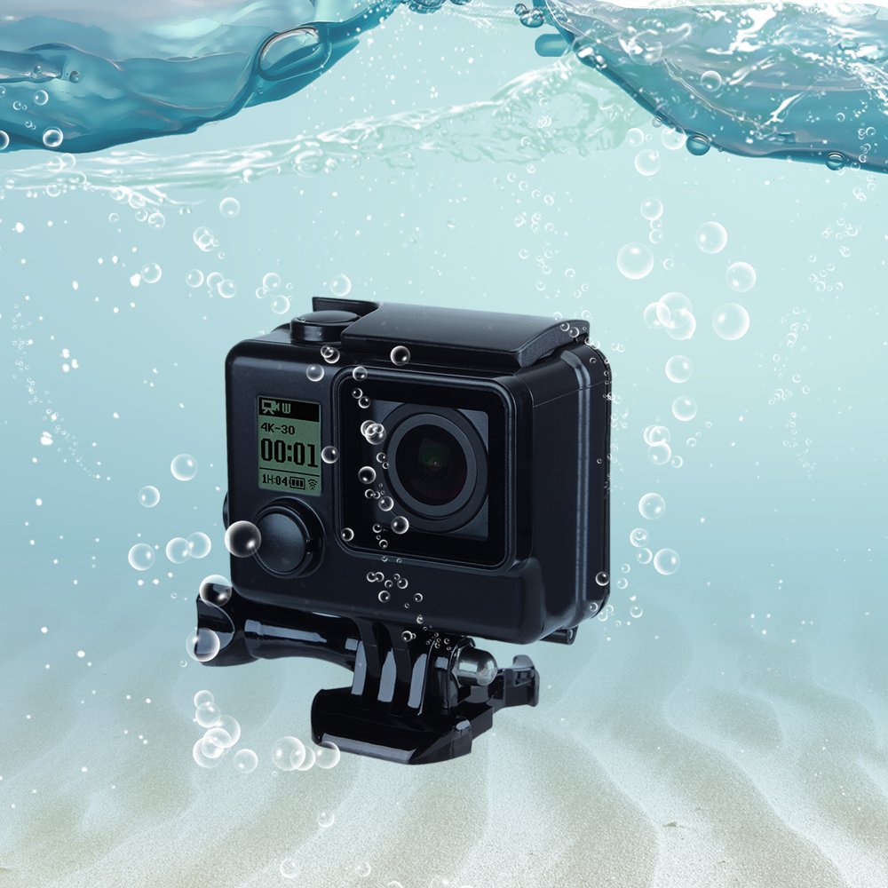 Suptig Replacement Waterproof Case Protective Black Housing Touch housing for GoPro Hero 4 Hero 3+ Hero3 Outside Sport Camera for Underwater Use Water Resistant up to 147ft (45m)