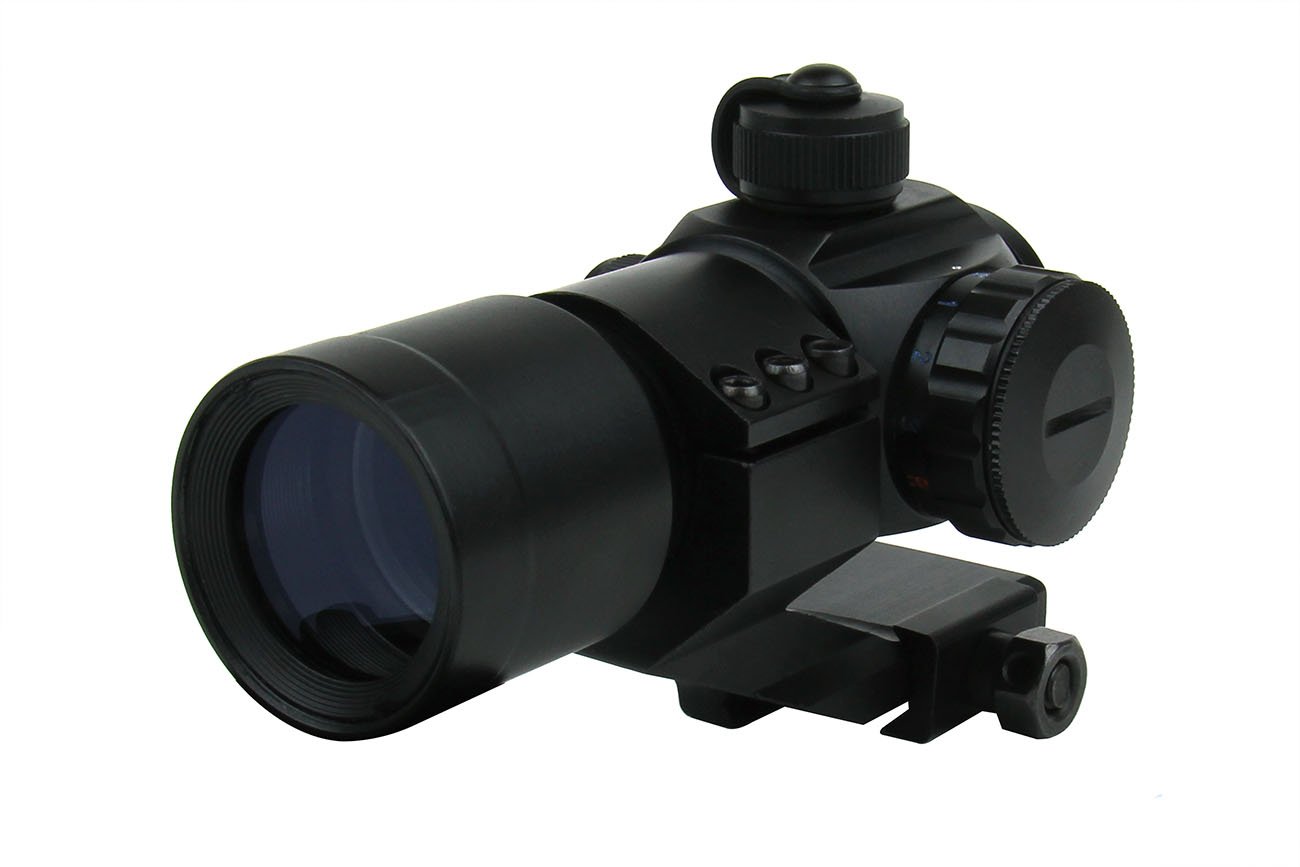 TacFire 1 x 30mm Tactical Dot Rifle Scope Sight with Cantilever Weaver Mount, Red/Green
