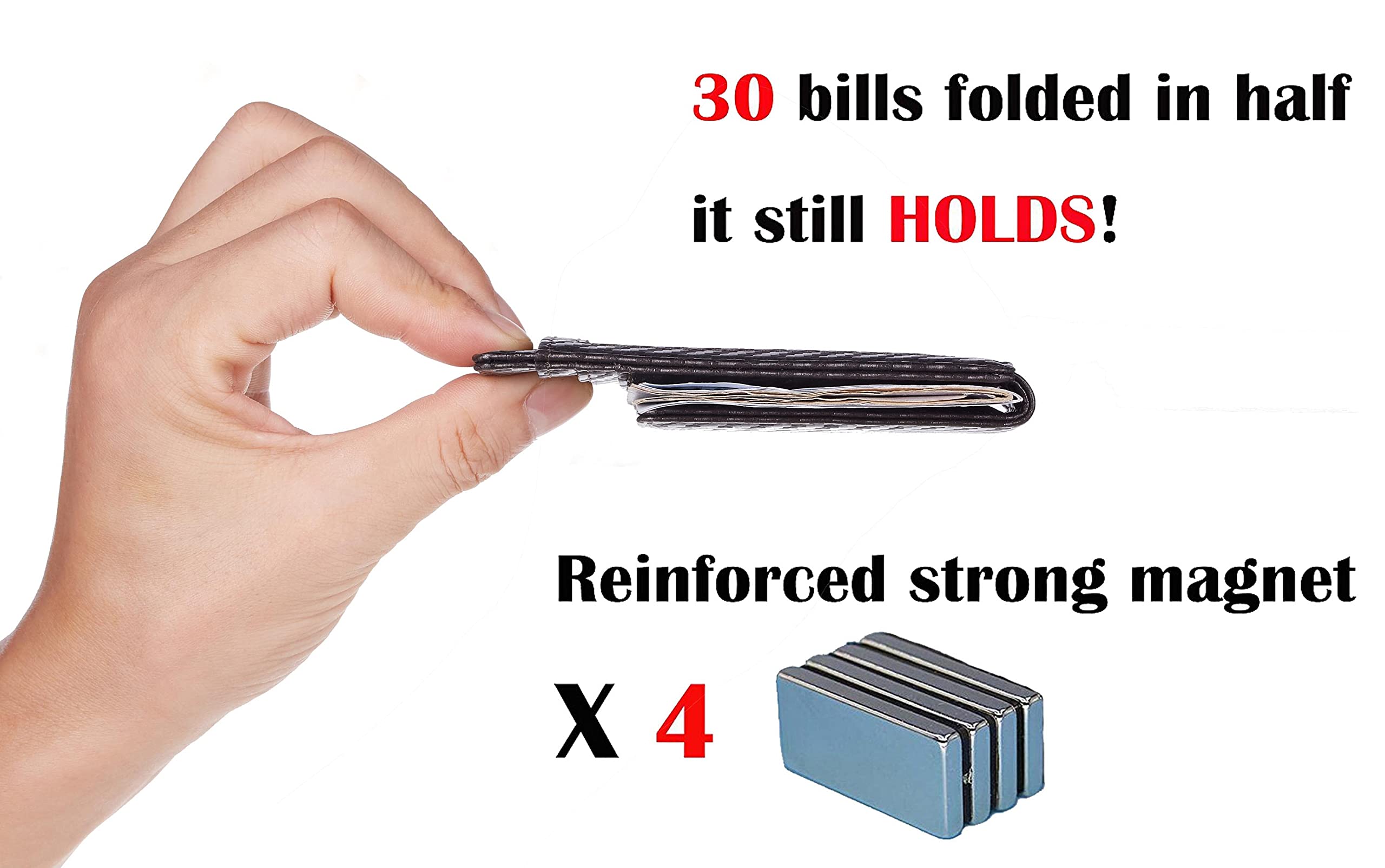 Travelambo Money Clip Front Pocket Wallet Slim Minimalist Wallet RFID Blocking(Carbon Metal Gun)