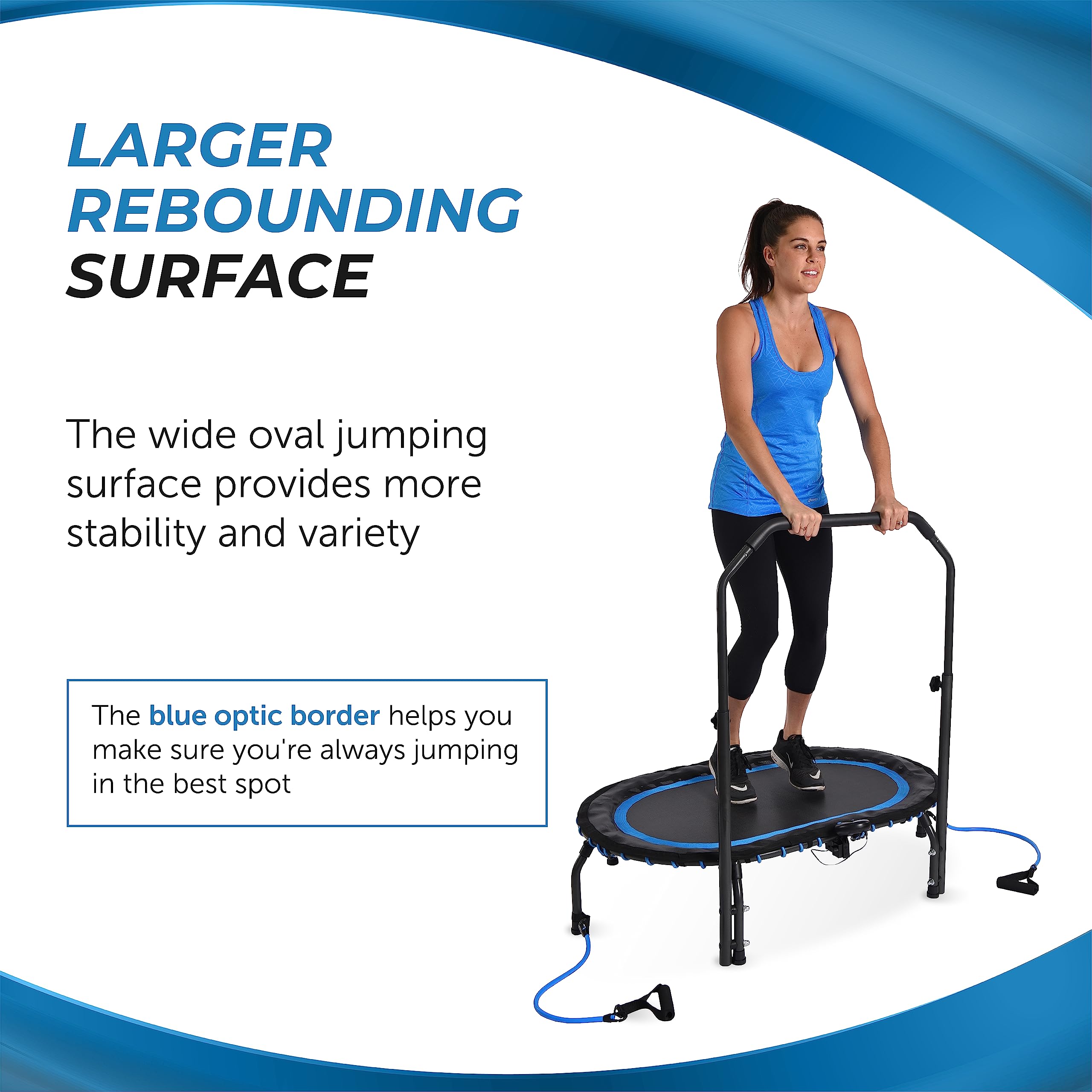 Stamina Fitness Trampoline - Exercise Trampoline with Smart Workout App - Indoor Trampoline Fitness Rebounder