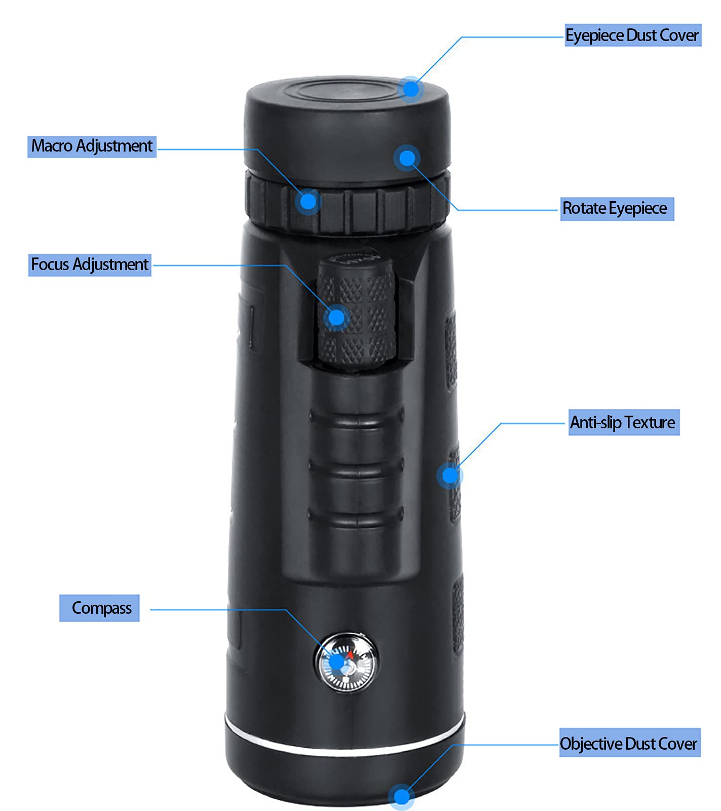 Telescope 40X60 High Performance HD Monocular with Smartphone Holder and Tripod Waterproof Monocular with Durable and Clear FMC BAK4 Prism Dual Focus