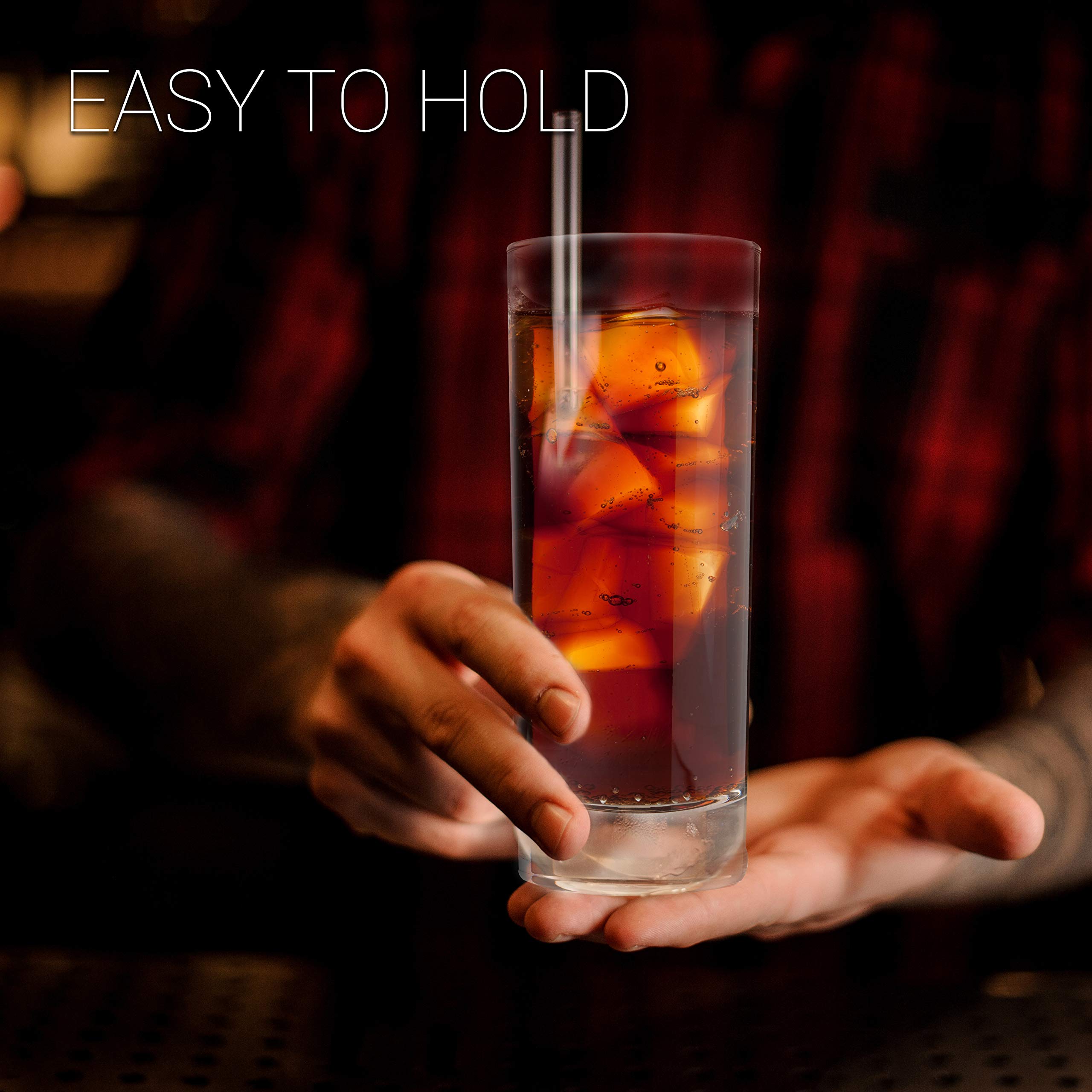 Upper Midland Products 12 Tom Collins Highball Glasses, 10.5 Oz Zombi Mojito Slim Modern Glass