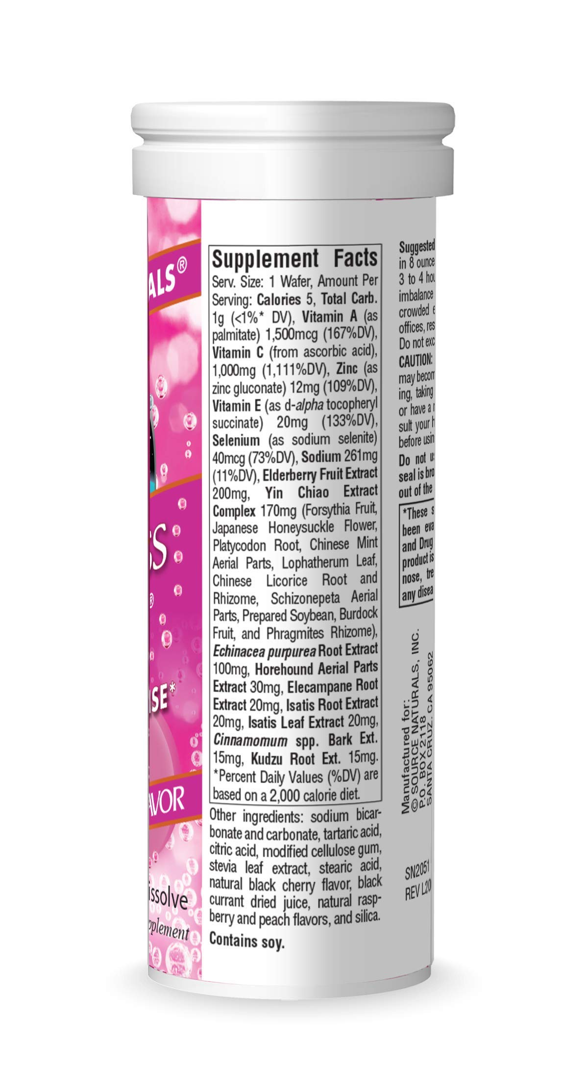 Source Naturals Wellness Fizz, Natural Berry Flavor - 10 Wafers