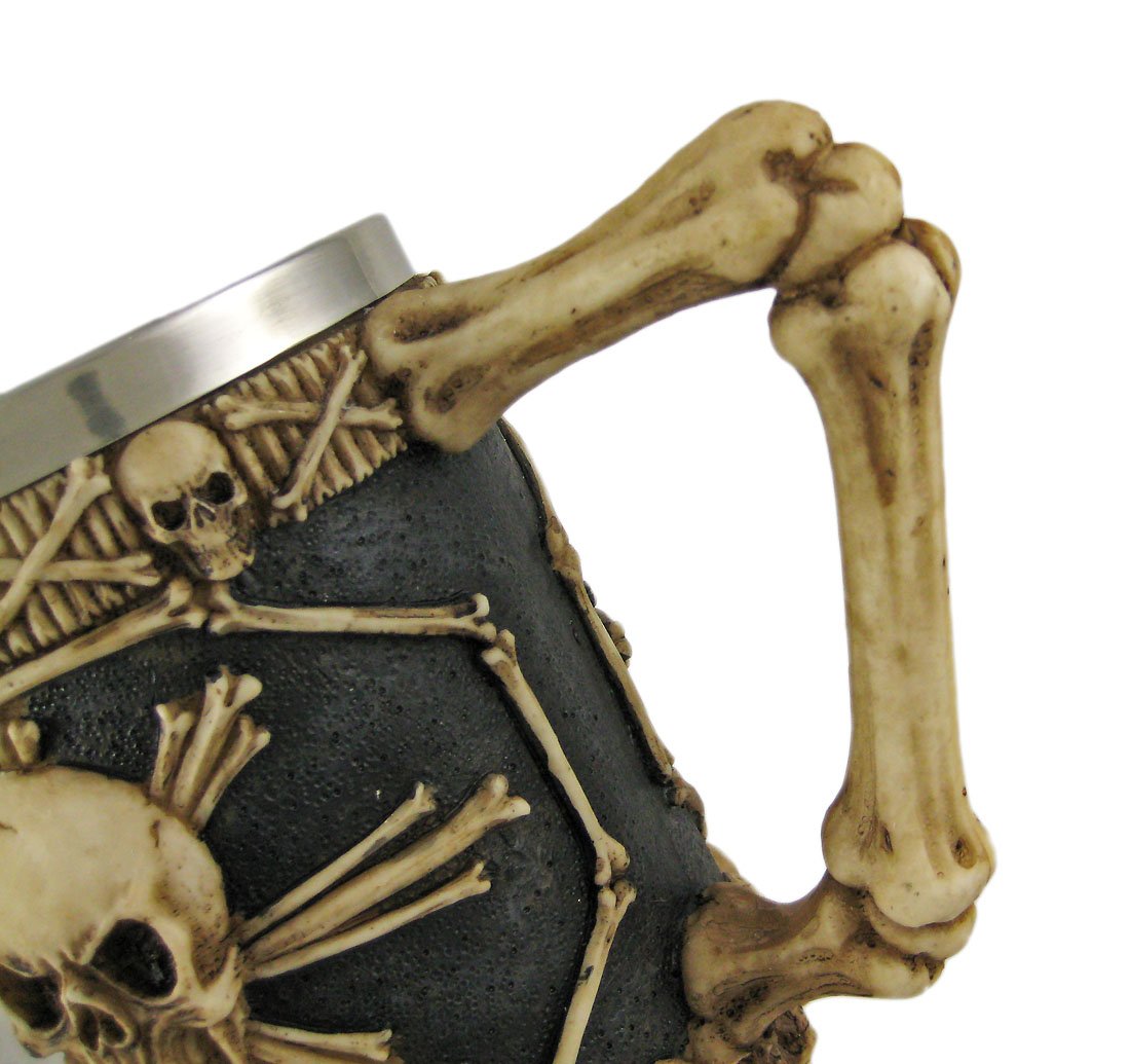 Things2Die4 Human Skeleton Skull Halloween Kitchen Mug Cup with Bone Handle