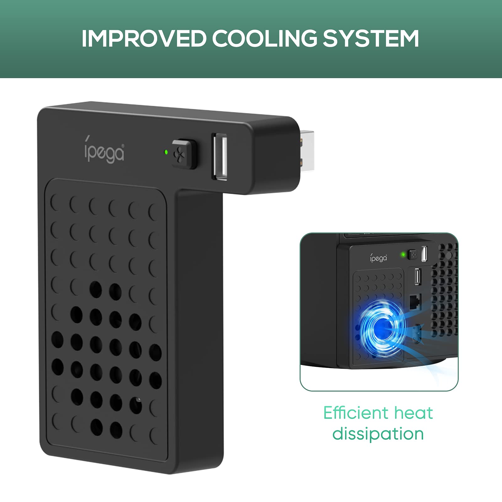 Vertical Cooling Fan for Xbox Series X, USB Powered Cooling Fan Cooler Standing Mount with USB Hub Port, On/Off Switch, Compatible with Xbox Series X Console