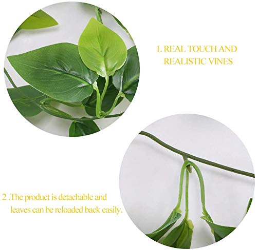 XHXSTORE 3.45 Ft Artificial Hanging Plants Fake Ivy Vine Plant Hanging Wall Plants Greenery for Home Shelf Bathroom Wedding Garland Indoor Outdoor Patio Decor (No Baskets)