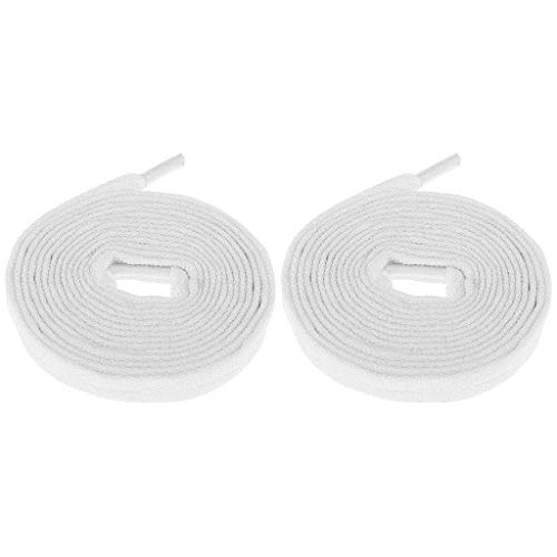 SM SunniMix Replacement Roller Skates Shoelace Strings for Hockey Ice Skates Boots Shoes Accessories Unisex 6ft Long - White, 180cm
