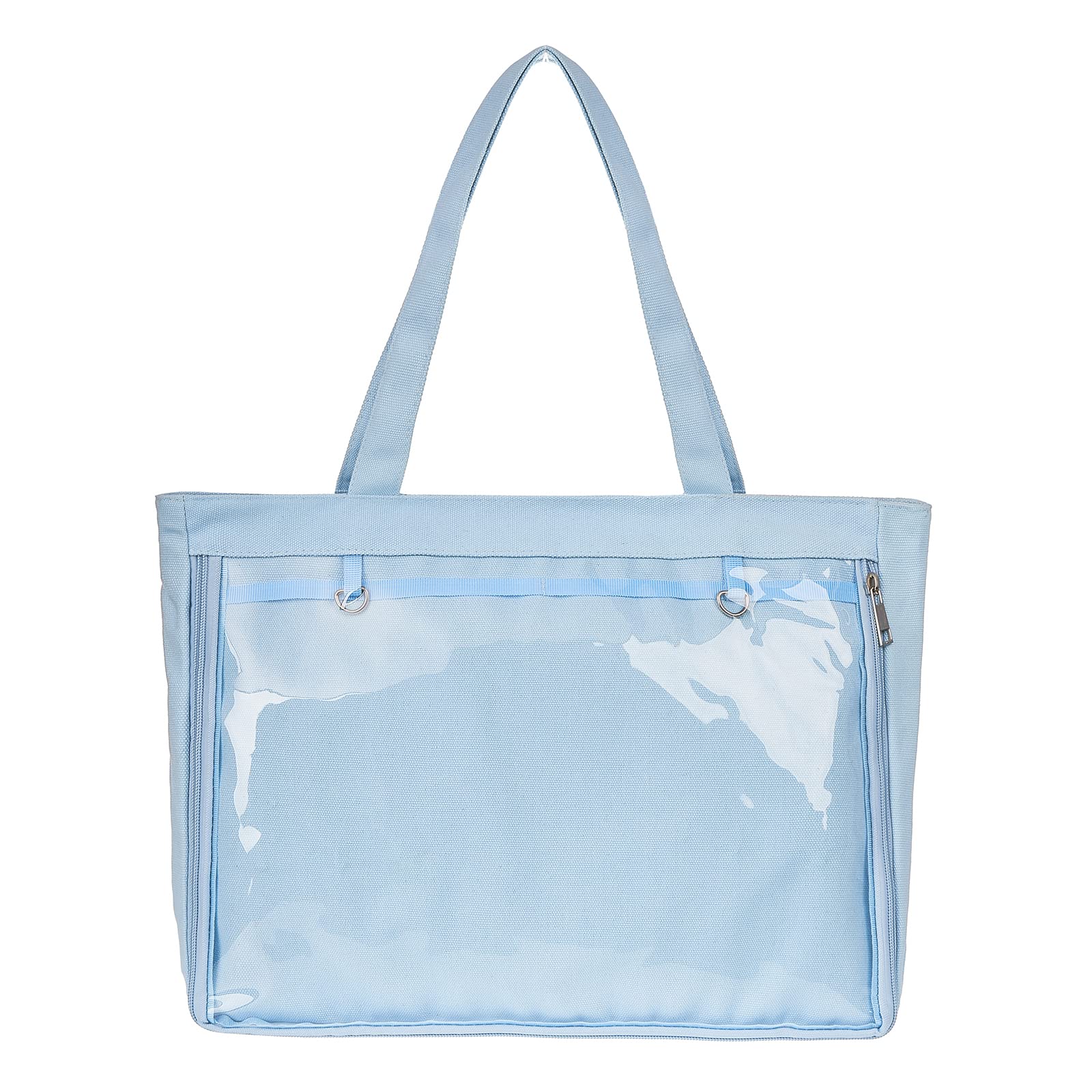 Women Ita Tote Purse Handbags Cute Clear Hobo Shoulder Bag Large Capacity for Pins Display Cosplay (LightBlue)