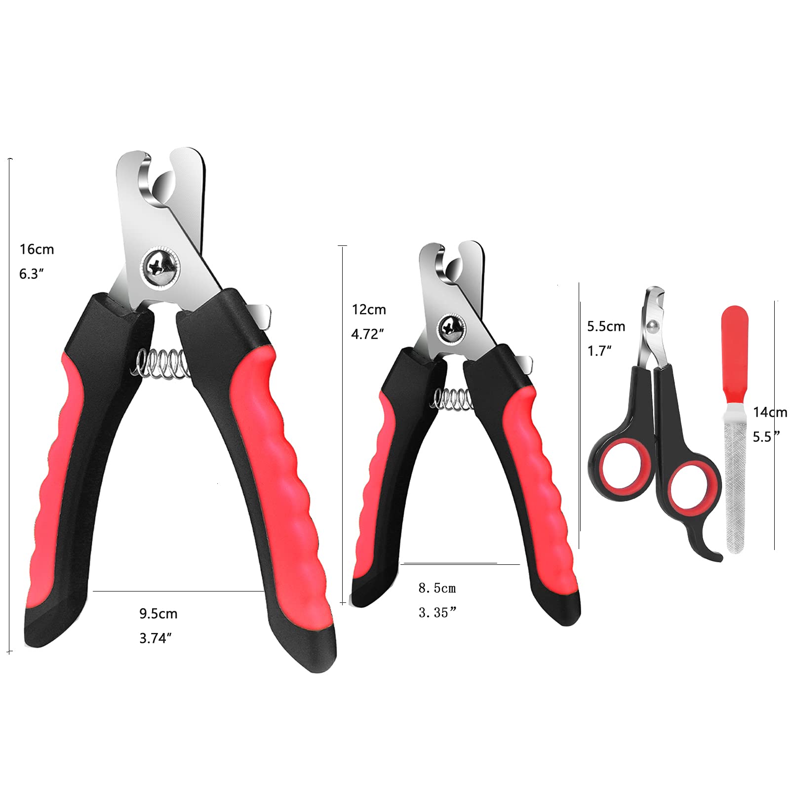 Small dog Nail Clippers Trimmer Set - Safety Guard To Avoid Over-Cutting Nails Professional Round Tip Dog and Cat Grooming Scissors